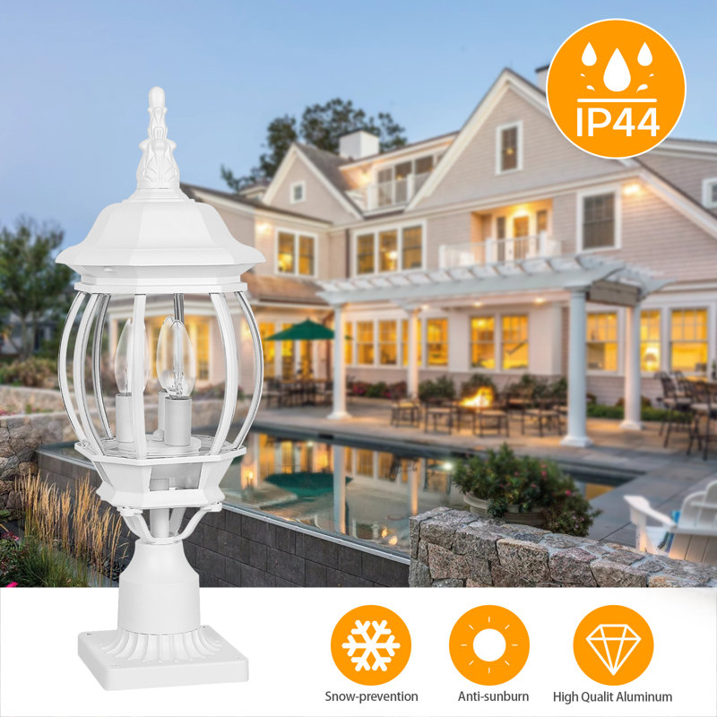Charlton Home® Benna 3 -Light 21.6" H Hardwired Transparent Pier Mount Light | Wayfair